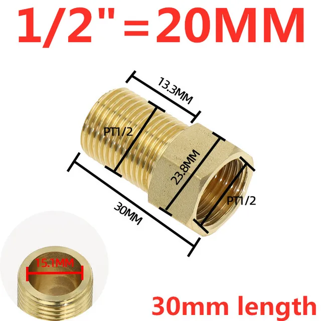 Brass Fitting 1/2" BSP Male to Female change Coupler straight in ...