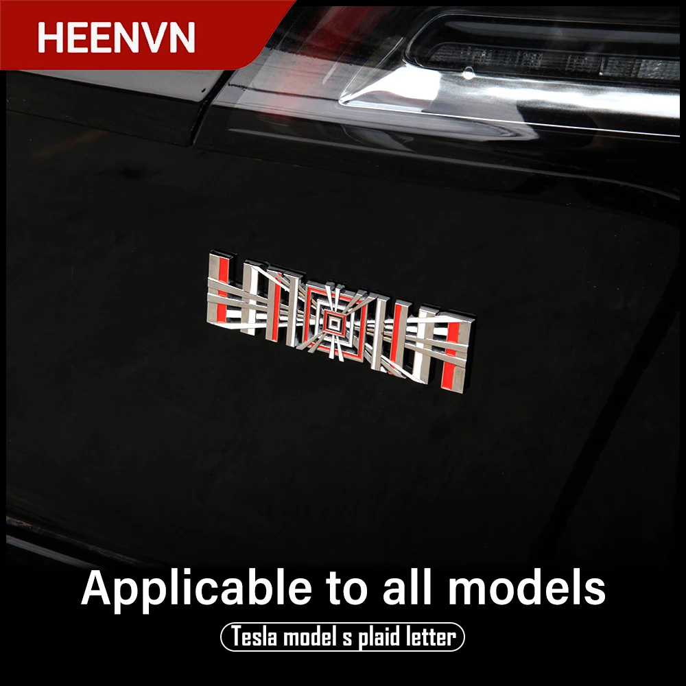 Heenvn-For-Tesla-Model-3-2021-Accessories-Car-Tail-Tag-Logo-Grid-Metal ...