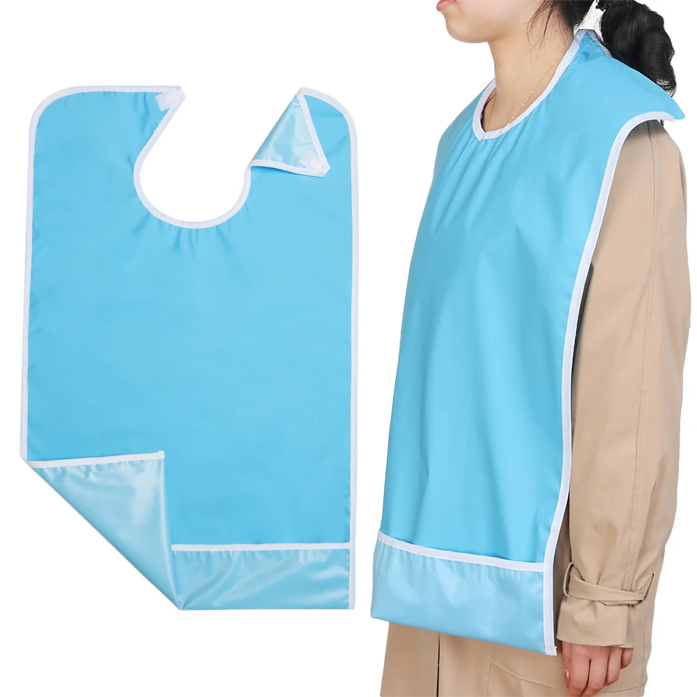 Large Waterproof Adult Bib for Eating Clothing Protector Apron Washable ...