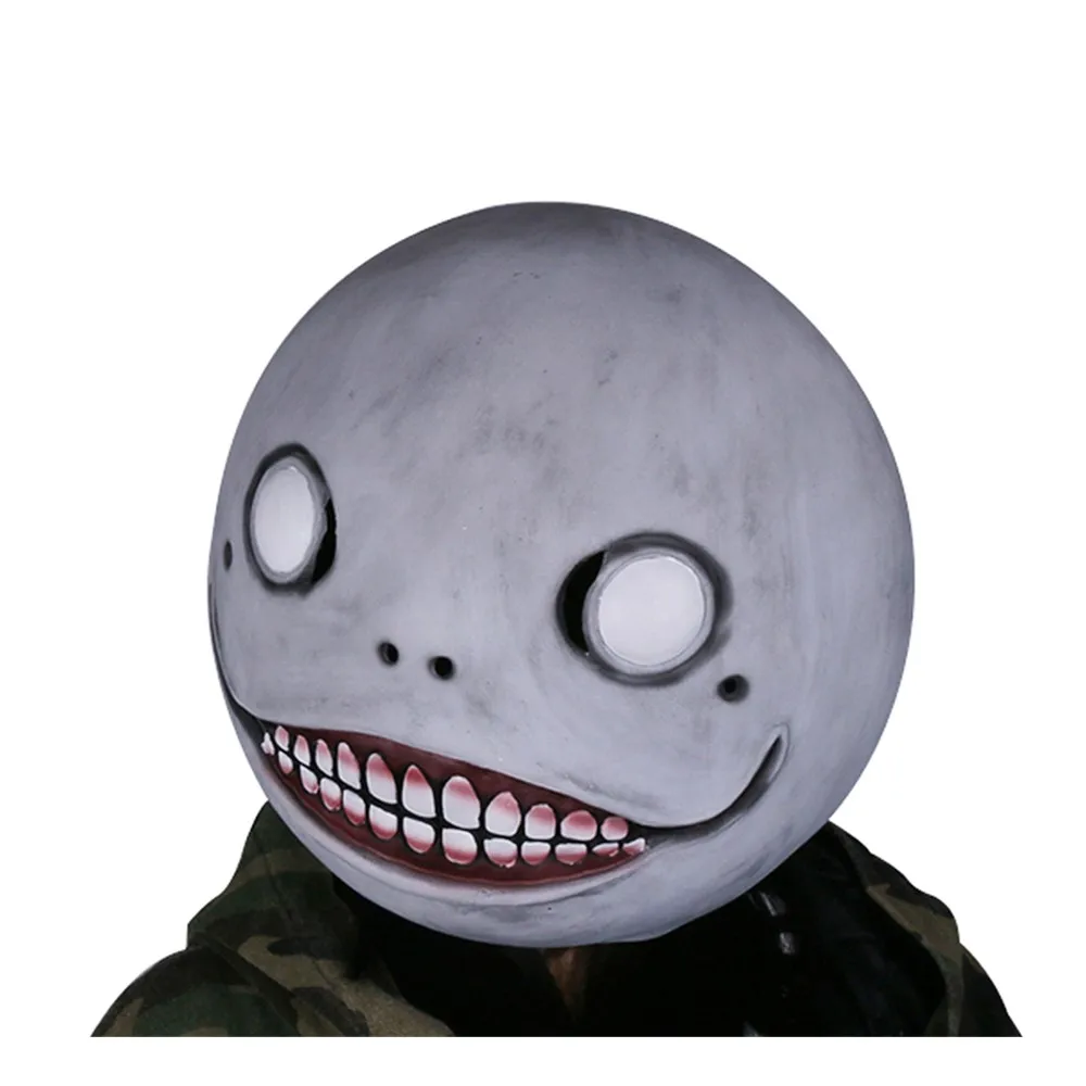 X-COSTUME NieR: Automata Emil Mask Gray Latex Mask Head Hood Gray Mask ...