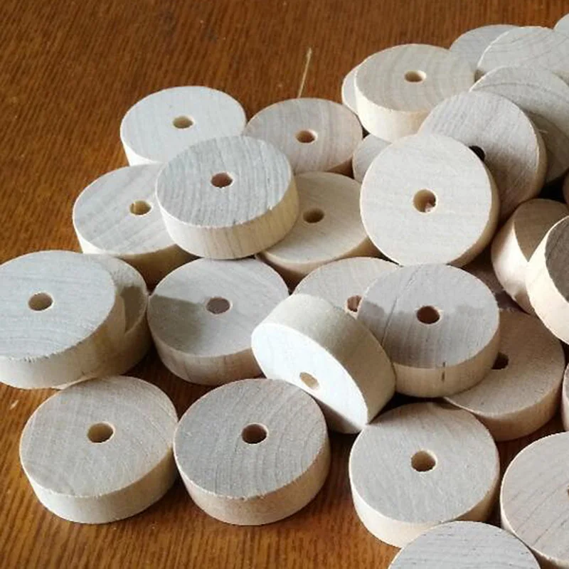 24PCS-Wooden-Crafts-Small-Round-Handmade-Wheels-Wood-Accessories-For ...
