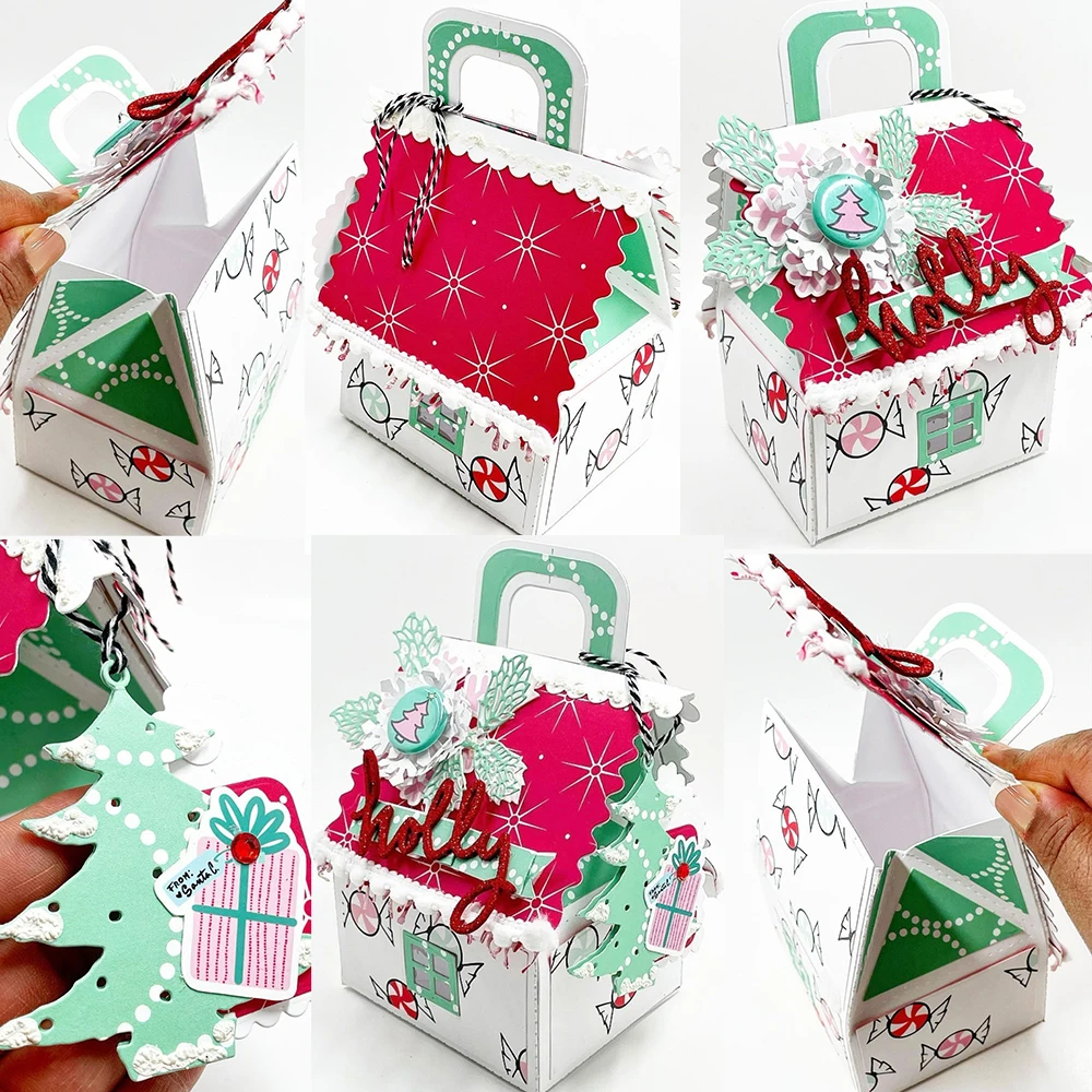Alinacutle Metal Cutting Die Cut Gift Box Die Snow House Treat Box ...
