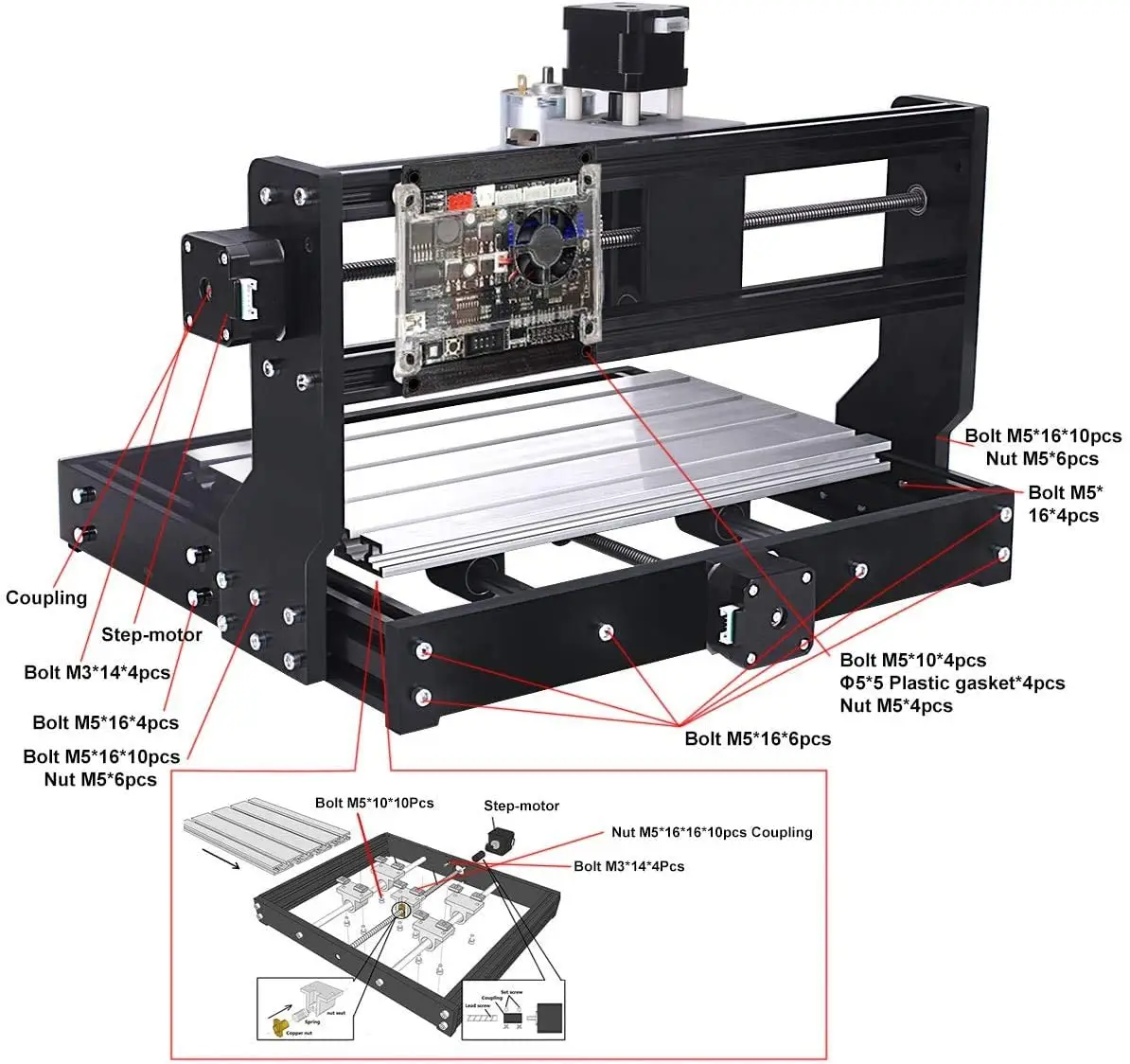 CNC 3018 Pro Laser Engraver 10w/15w Laser CNC Milling Machine 3 Axis ...