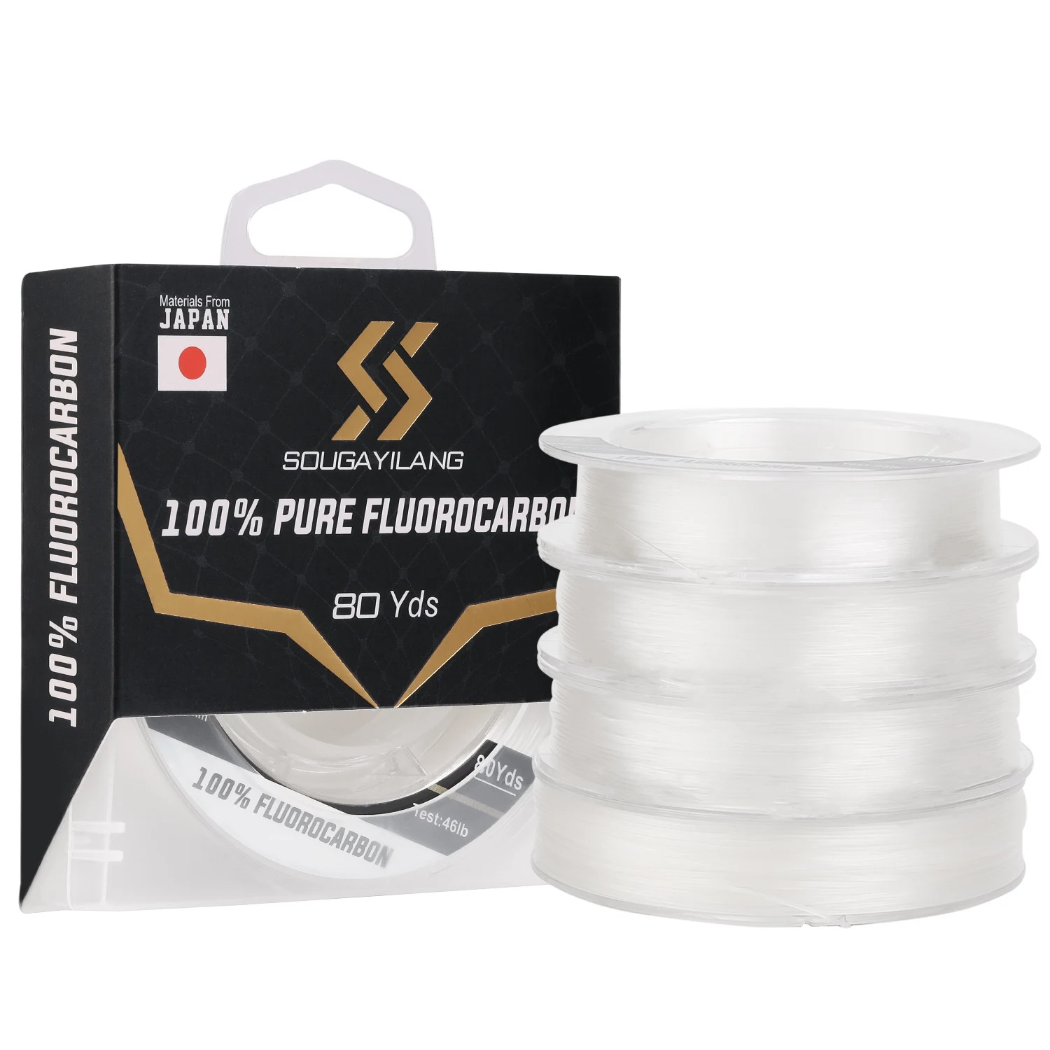 Fil de pêche,matériel de pêche 100% fluorocarbone,longueur 80yds,ligne ...