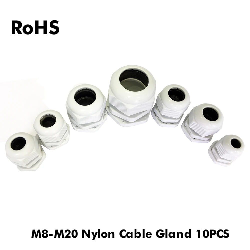 10Pcs-high-quality-Waterproof-Cable-Gland-Cable-Entry-IP68-M8-M10-M12 ...