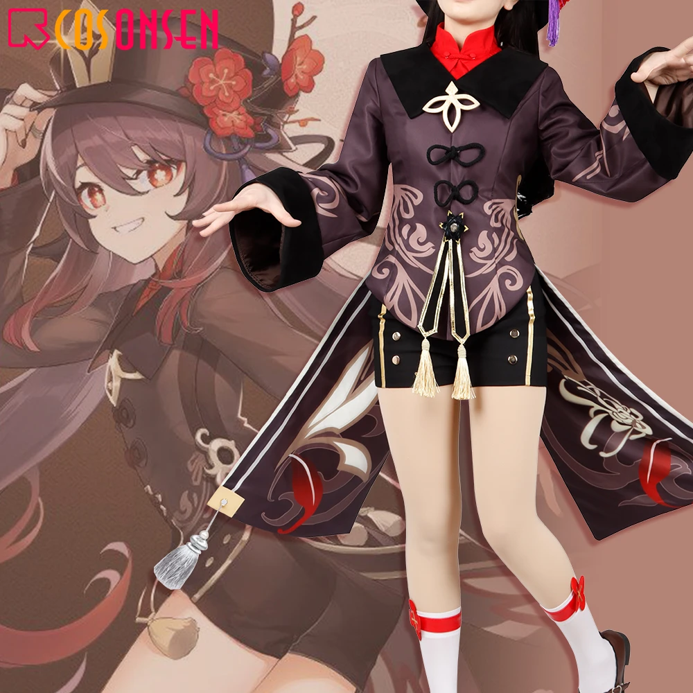 Fashion Genshin Impact Hu Tao Cosplay Costumes Full Set Dress ...