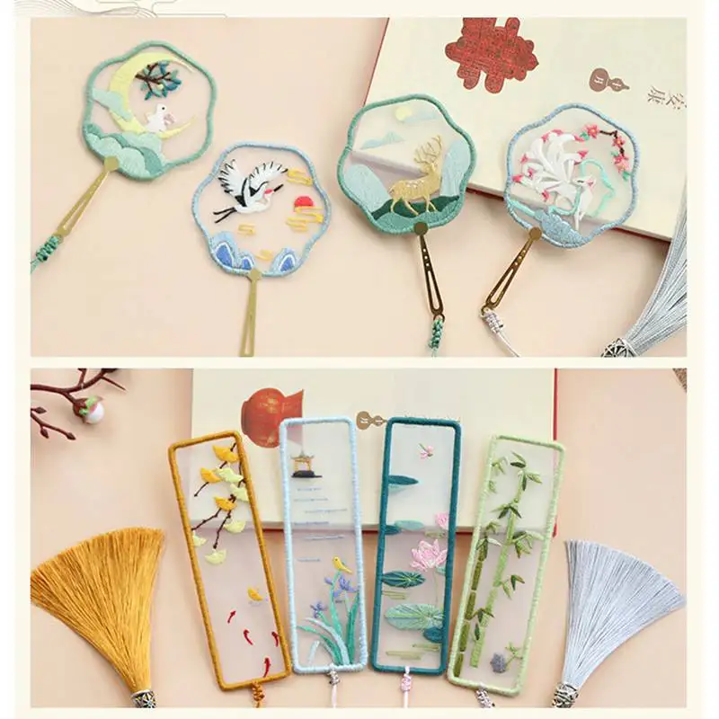 DIY Embroidered Bookmark Material Package Embroidery Starter Kit With ...