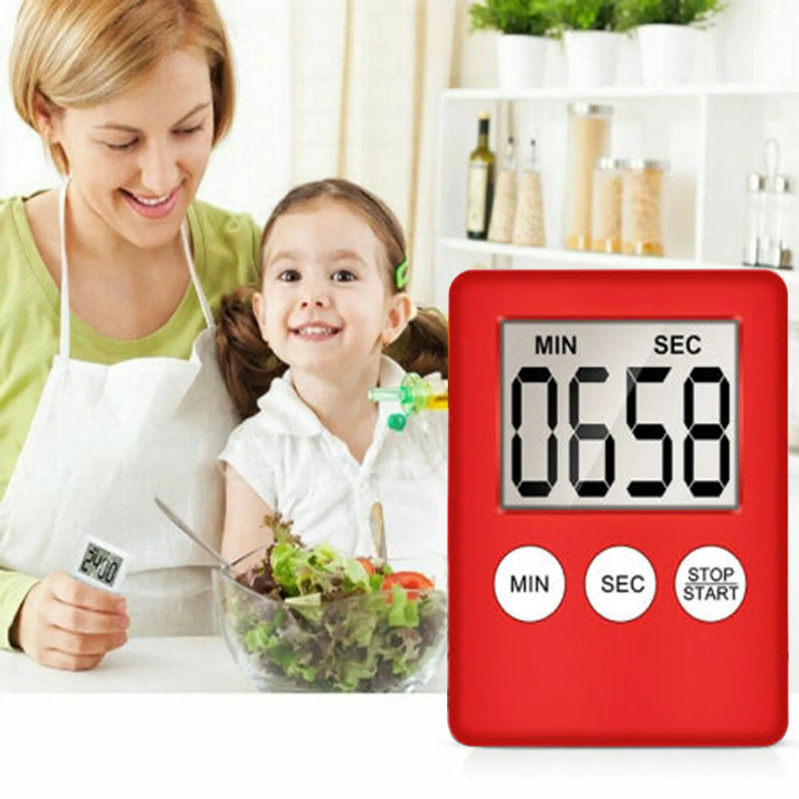 Large Digital Lcd Kitchen Cooking Timer Count down Up Clock Alarm ...