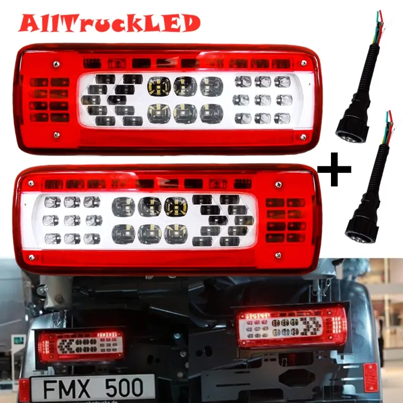 1Pair 24V led truck tail lamp For volvo truck FMX 500 For Renault truck ...
