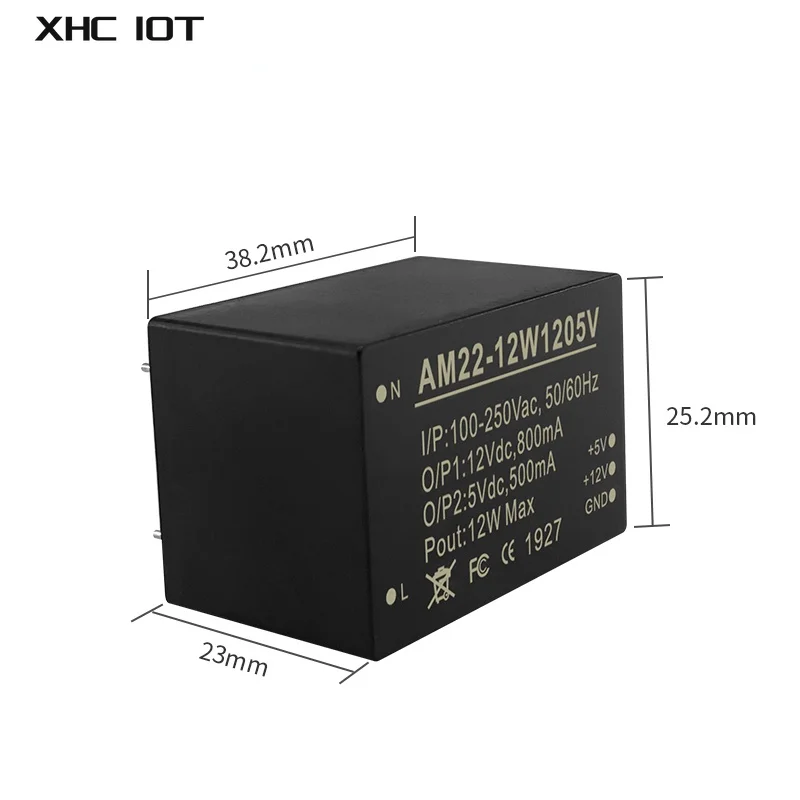 12W AC-DC Dual-Output Buck Power Supply Module 100~250VAC To 12V 800mA ...