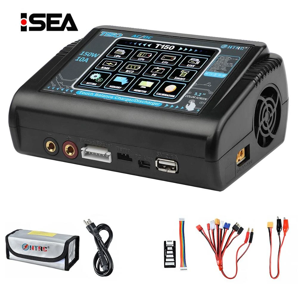 HTRC RC Charger T150 AC/DC 150W 10A Touch Screen Balance Charger ...