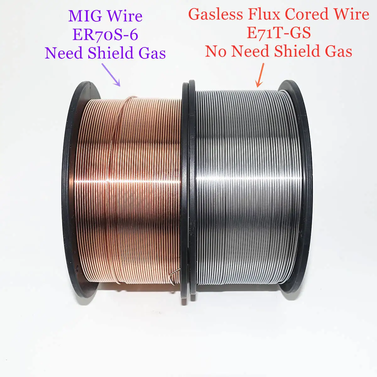 Mig Welding Wire Er70s 6 Gasless Flux Cored Wire E71t gs 1kg 0.6 0.8 0.9mm Gas Shield Or No Gas Carbon Steel Welding Material Welding Wires