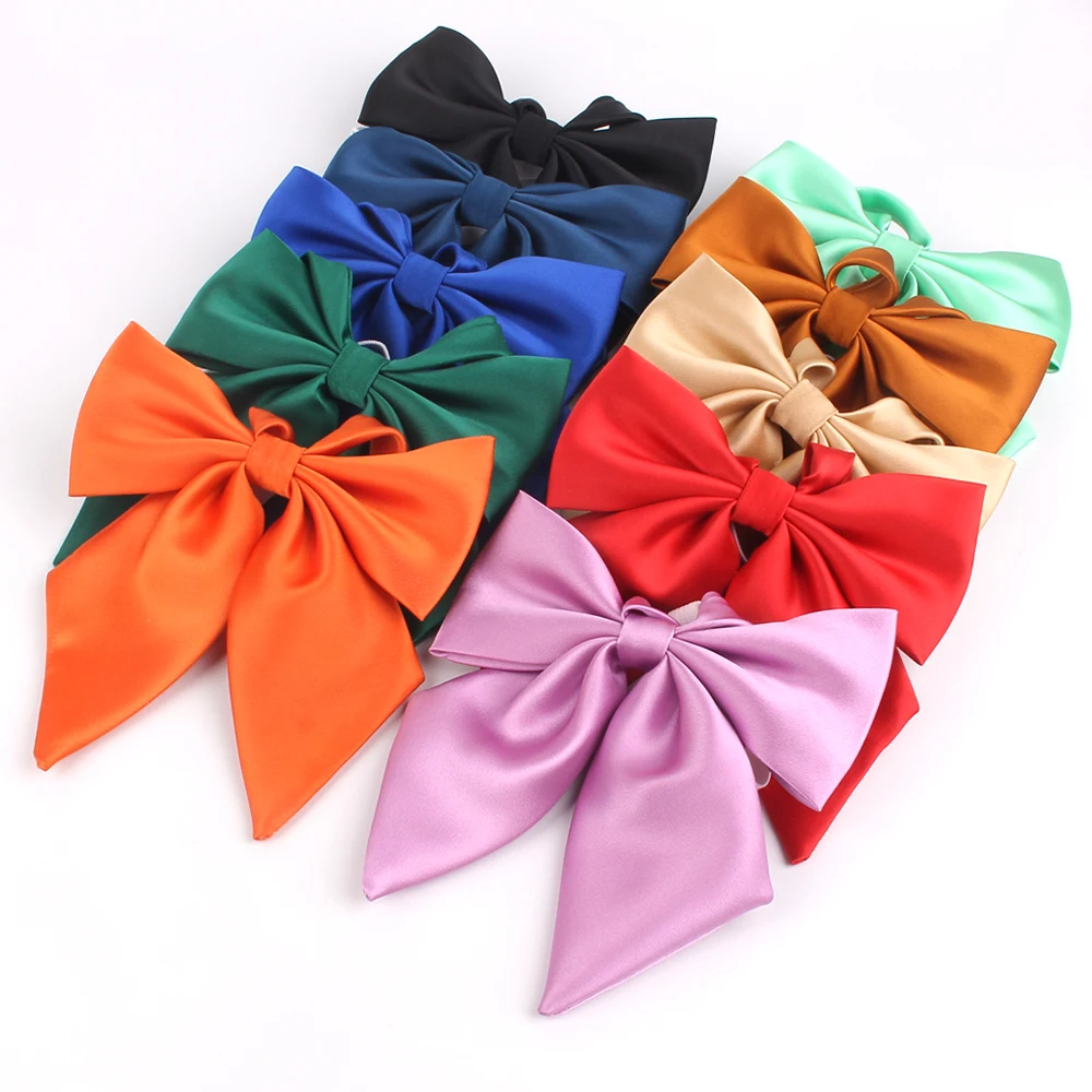 Solid Bowtie Casual Bow Tie For Women Uniform Butterfly Bow Knot Girls ...