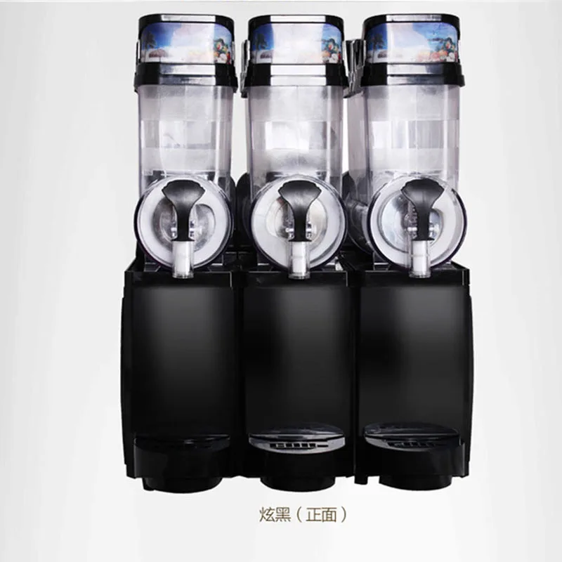 Three tanks of Snow melting machine commercial slush machine beverage ...