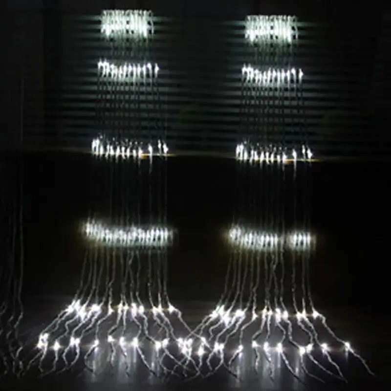 320LED-Waterflow-Snowing-effect-Curtain-led-waterfall-string-Light-3M ...