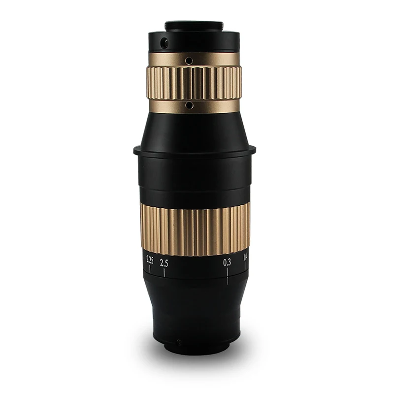 4K UHD Adjustable Monocular Microscope Zoom C mount Lens 0.3X 2.5X Full ...