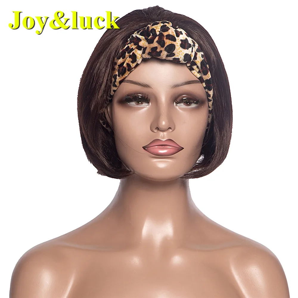 Joy-luck-Synthetic-Short-Bob-Wig-Wrap-Wig-Headband-Wigs-Straight-Wrap ...