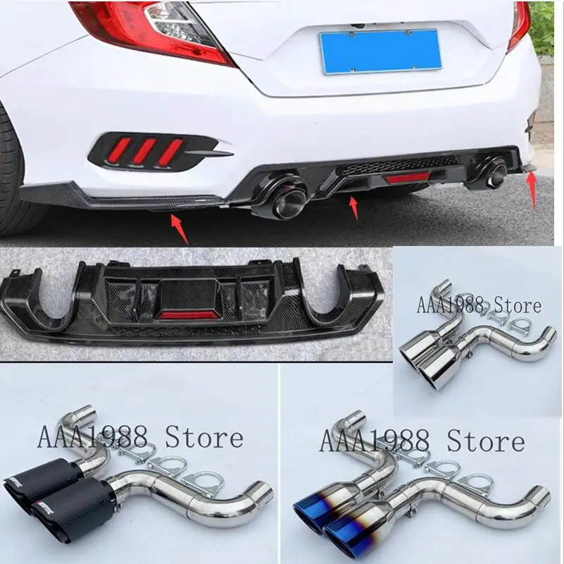 Side-Rear-Bumper-Diffuser-Lip-Exhaust-Pipe-Body-Kit-Accessories ...