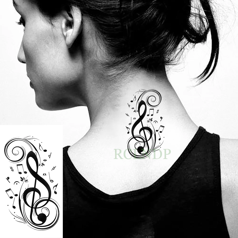 Waterproof Temporary Tattoo Sticker musical note Fake Tatto Flash Tatoo ...
