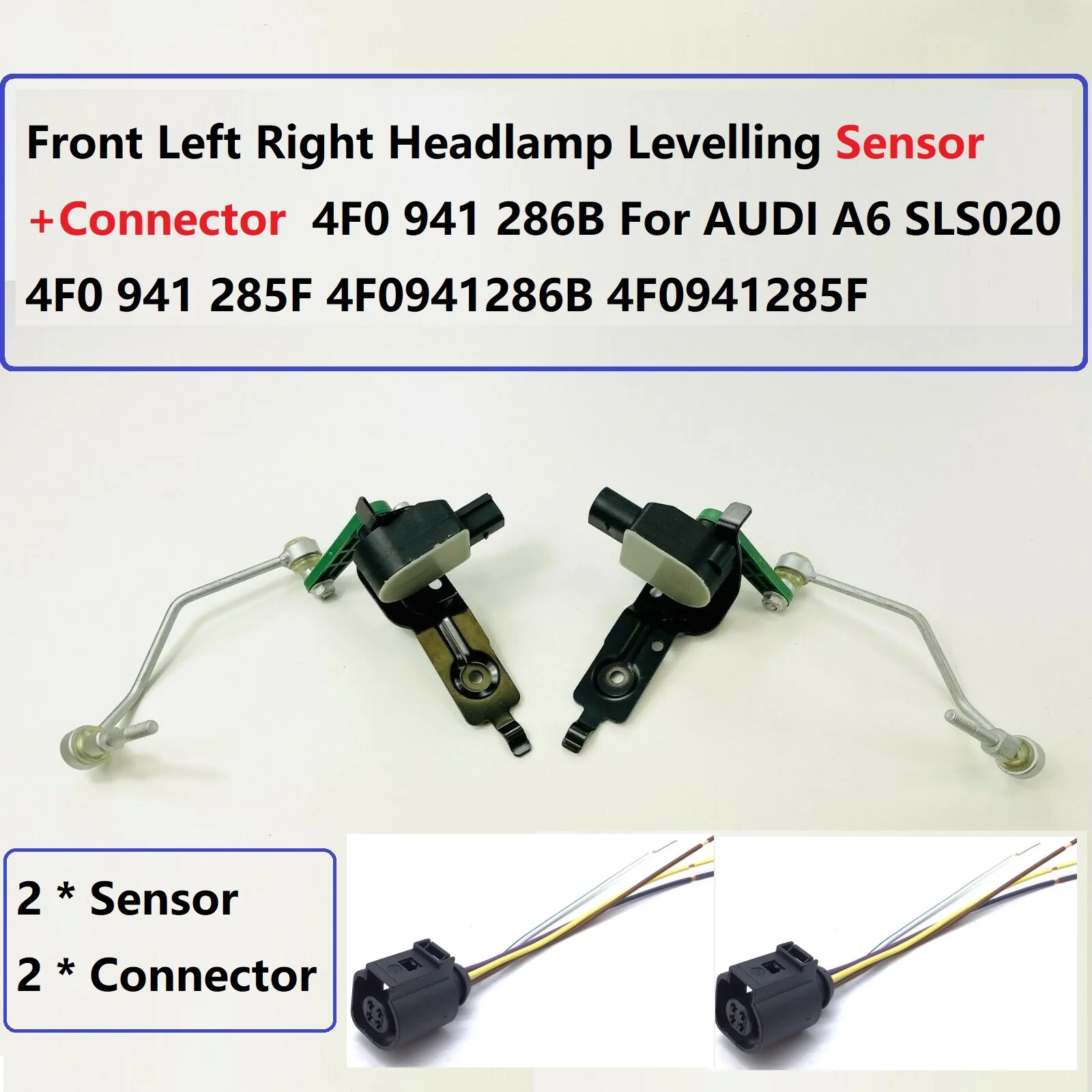Front Left & Right Headlamp levelling Sensor & Connector For AUDI A6 ...