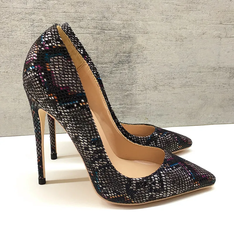 New Fashion free shipping python snake leather Poined Toes Stiletto ...