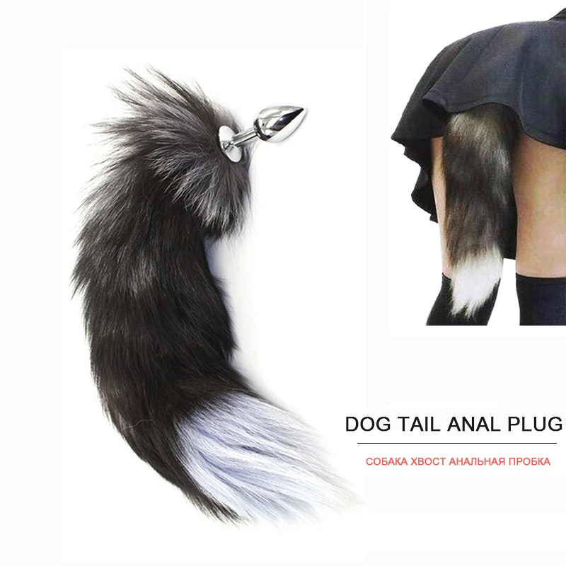 Girl Real Animal Fur Dog Tail Anal Plug BDSM Sex Toy for Women Fox Tail Butt Plug Bullet Anal ...