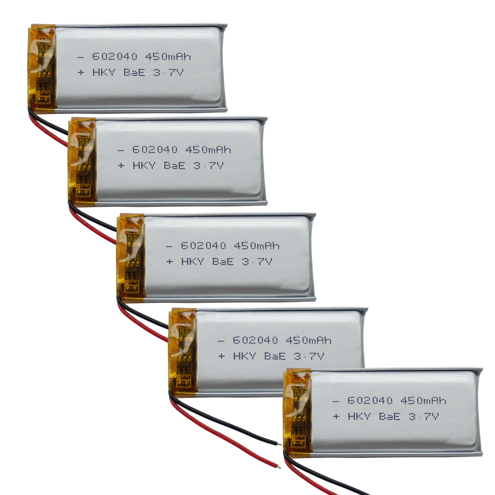 3-7V-450-mAh-602040-Rechargeable-Polymer-Li-Lithium-Lipo-Battery-Cell ...
