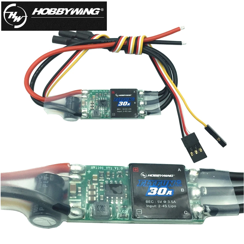 Hobbywing FlyFun 30A MINI V5 2-4S Electric Speed Control ESC for RC ...