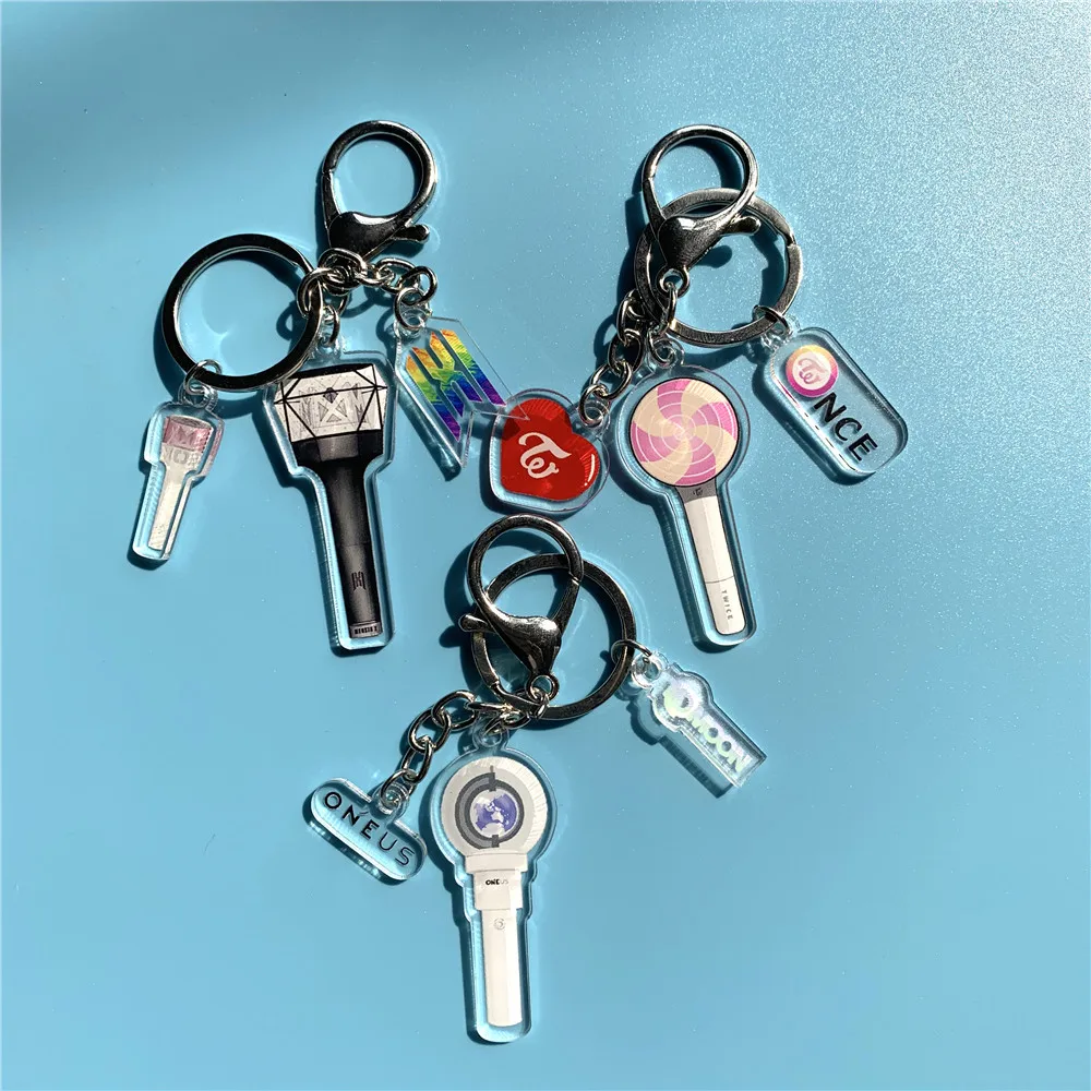 KPOP-MONSTA-X-ONEUS-TWICE-Acrylic-Keychain-Stick-Light-Pendant-Key ...