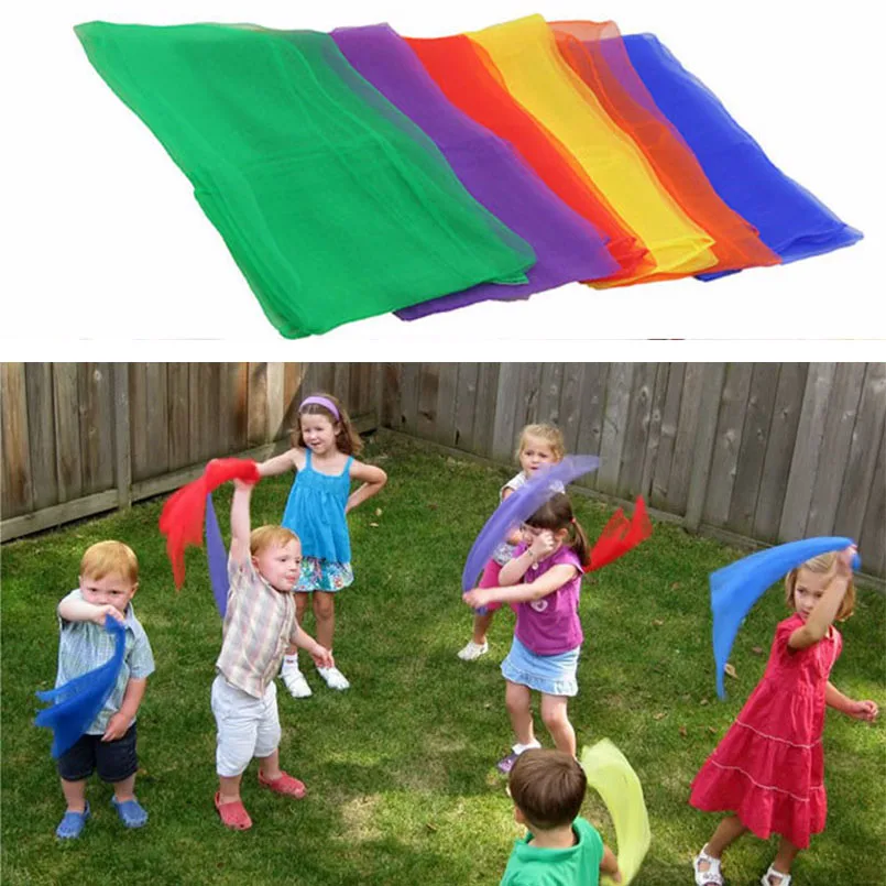 10Pcs/pack Kids Square Scarf Outdoor Game Sports Toy Juggling Silk ...