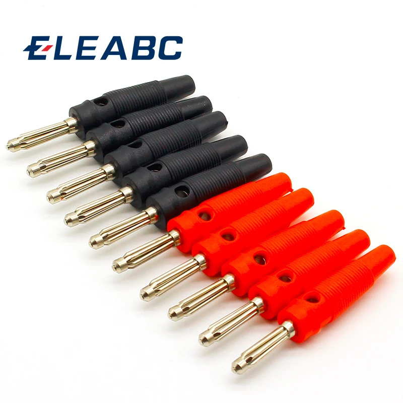 5pair/10pcs Red And Black 4mm Solderless Side Stackable Banana Plug ...
