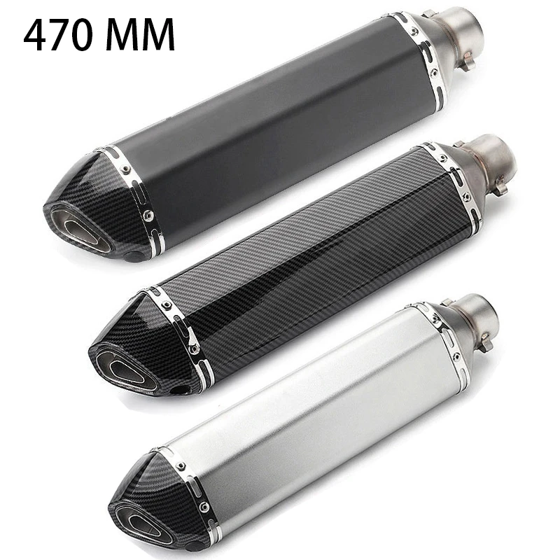 Universal-Motorcycle-Exhaust-Tip-Pipe-Carbon-Fiber-Motocross-Muffler-Db ...