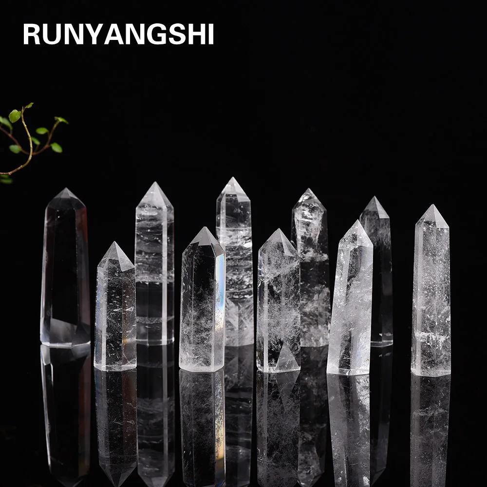 Natural-white-Crystal-clear-quartz-4-8CM-Quartz-Crystal-Stone-Point ...