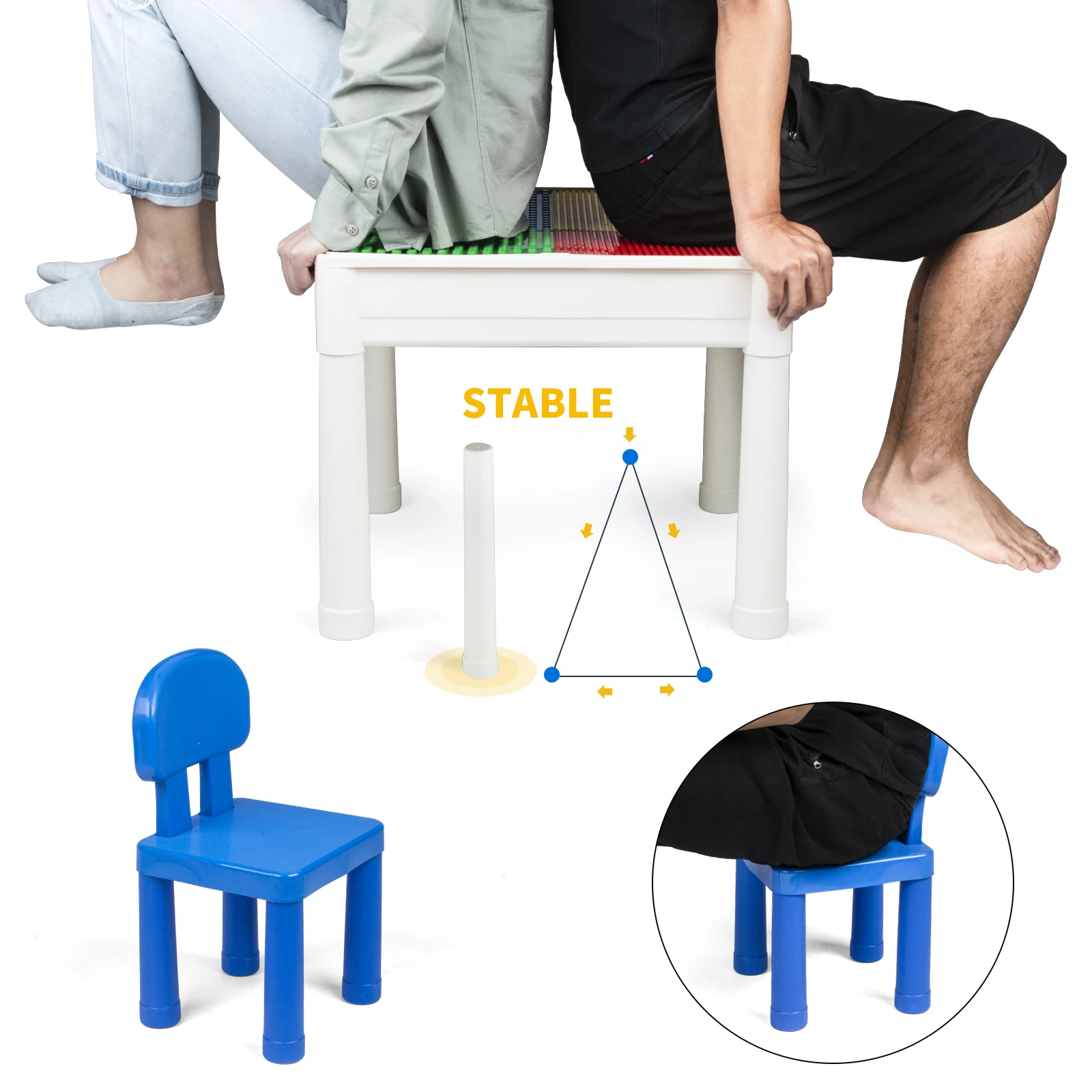 SEMBO Multi-Function Building Blocks Table With Chairs Small and Big ...