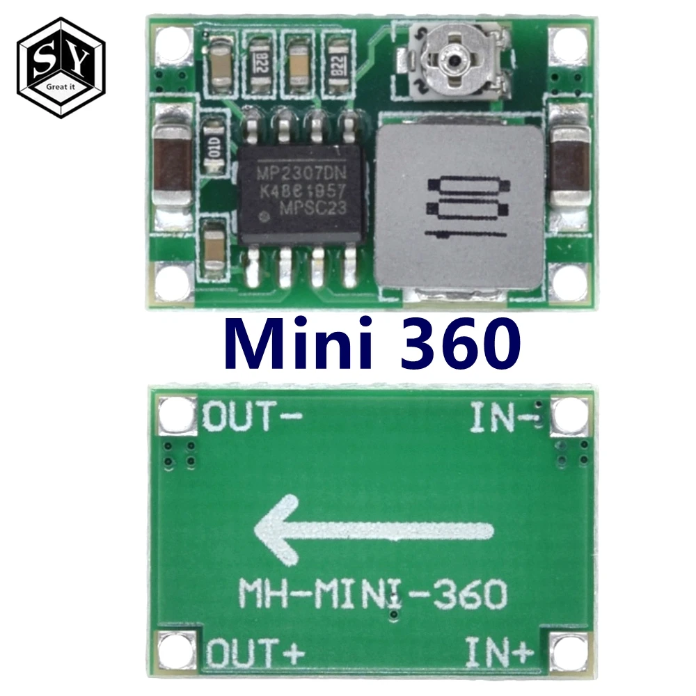 1PCS Mini360 DC DC 벅 컨버터 스텝 다운 모듈 4.75V 23V 1V 17V 17x11x3.8mm SG125 SZ ...
