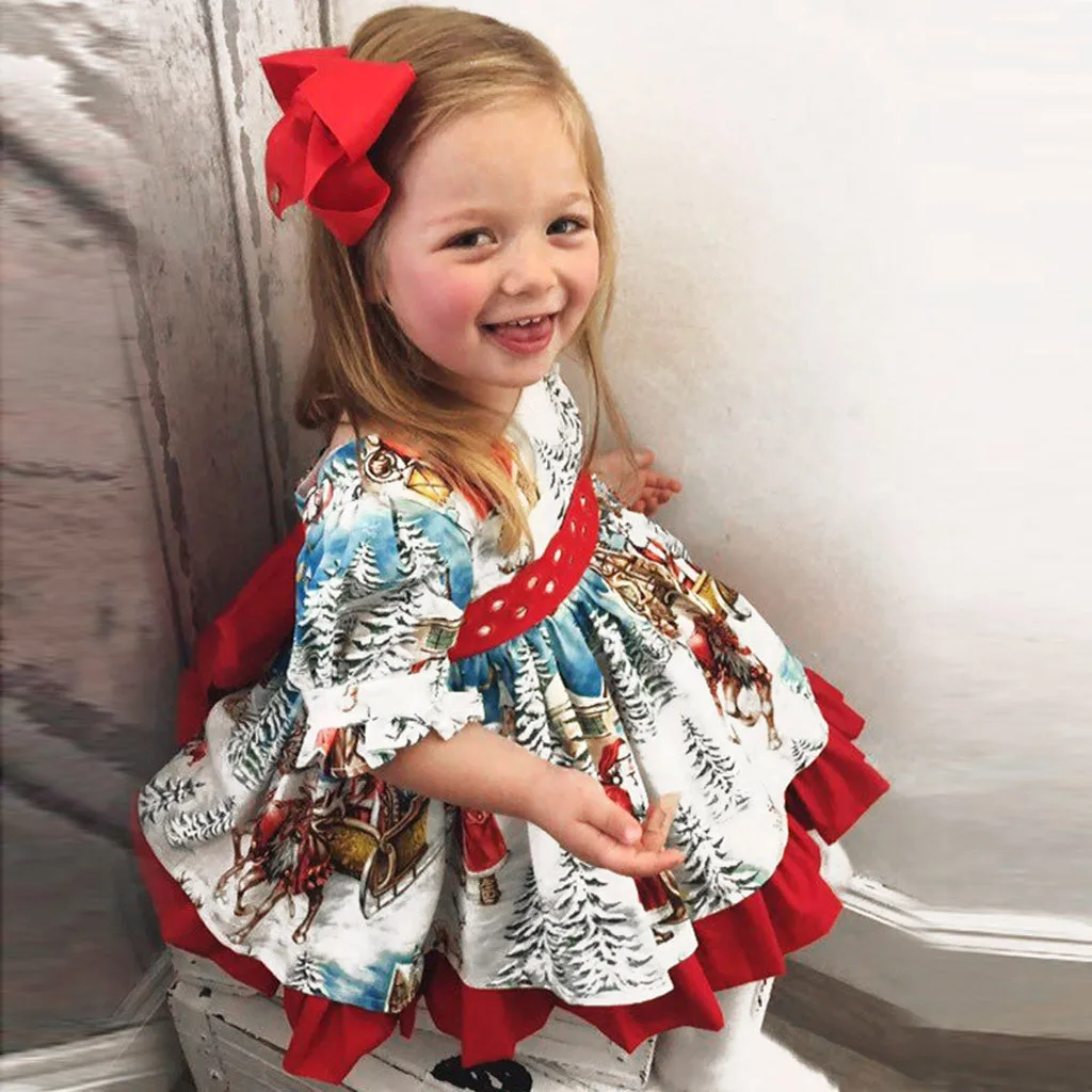 Рождественское платье; вечерние платья для маленьких девочек; милое ...