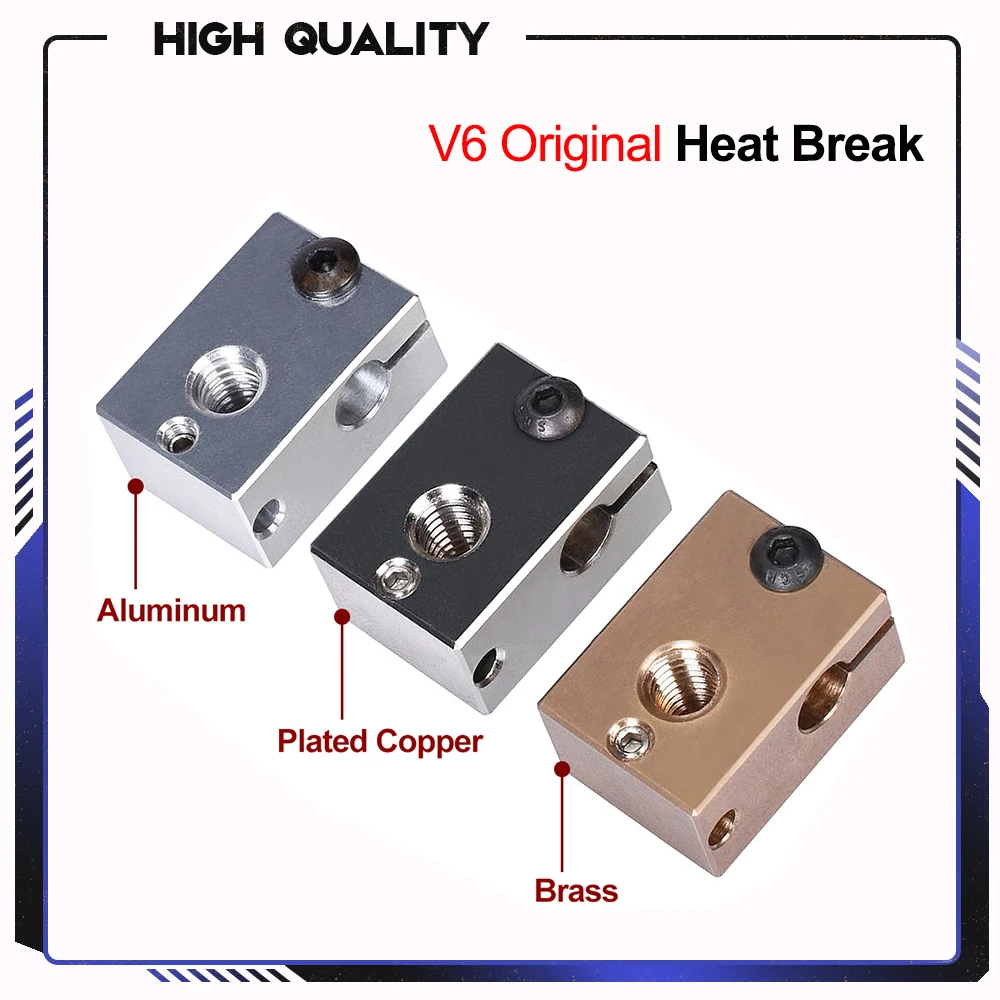 High-Quality-V6-Heater-Block-Plated-Copper-Brass-PT100-3D-Printer-Parts ...