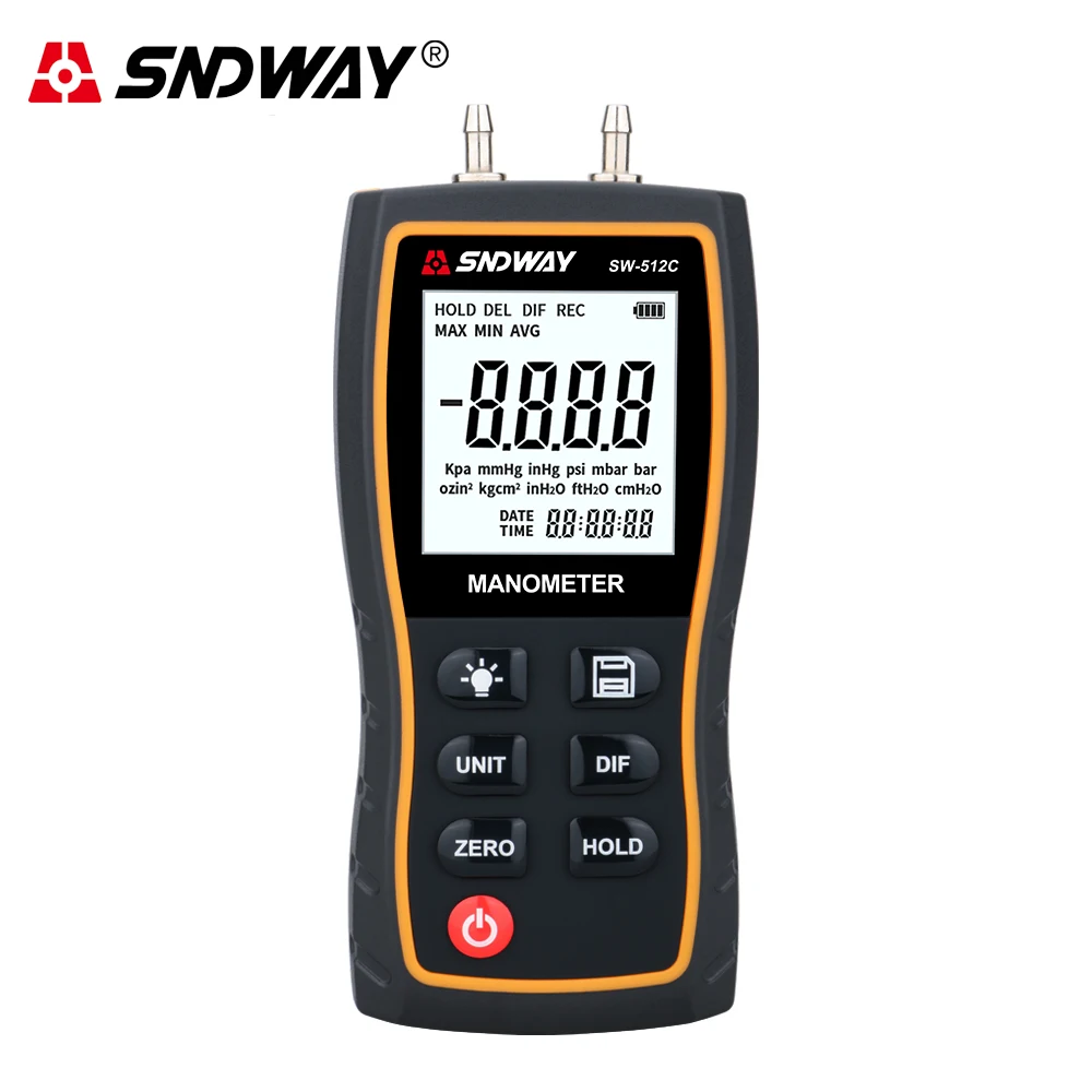 SNDWAY Digital Differential Manometer Hand held Air Pressure Gauge ...