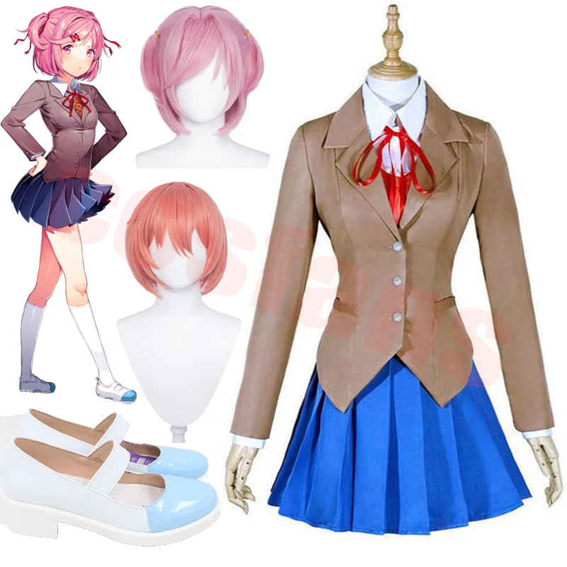Game-Natsuki-Cosplay-Costumes-Doki-Doki-Literature-Club-Natsuki-Wig-and-School-Uniforms-DDLC ...