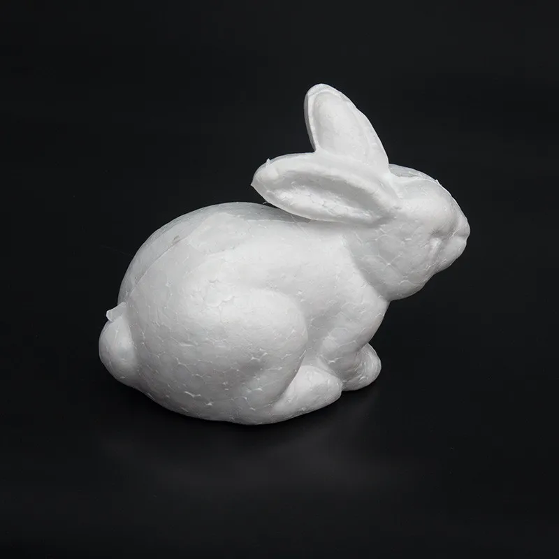 2pcs/16cm,Artificial Foam Solid Rabbits,Hand draw Styrofoam Bunny for ...