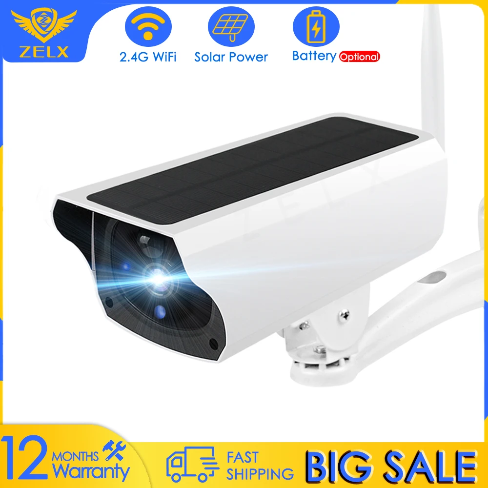 WiFi Video Surveillance Camera Solar Panel Battery Charge 1080P ...