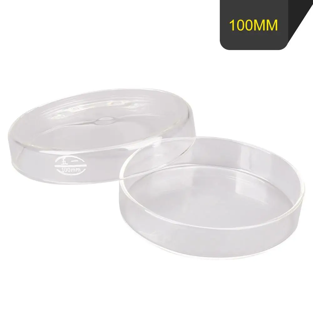 100mm Clear Glass Lab Petri Dishes Chemistry Laboratory Microorganisms ...
