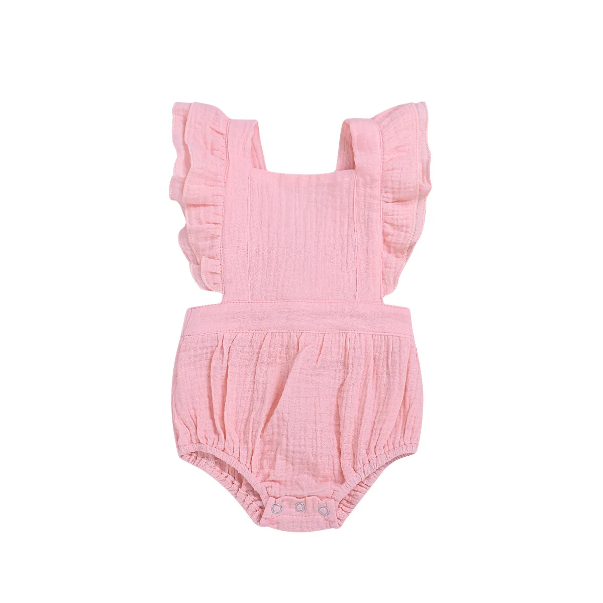 Moda verano recién nacido Ropa Rosa bebé niñas Romper algodón sin mangas mameluco infantil ...