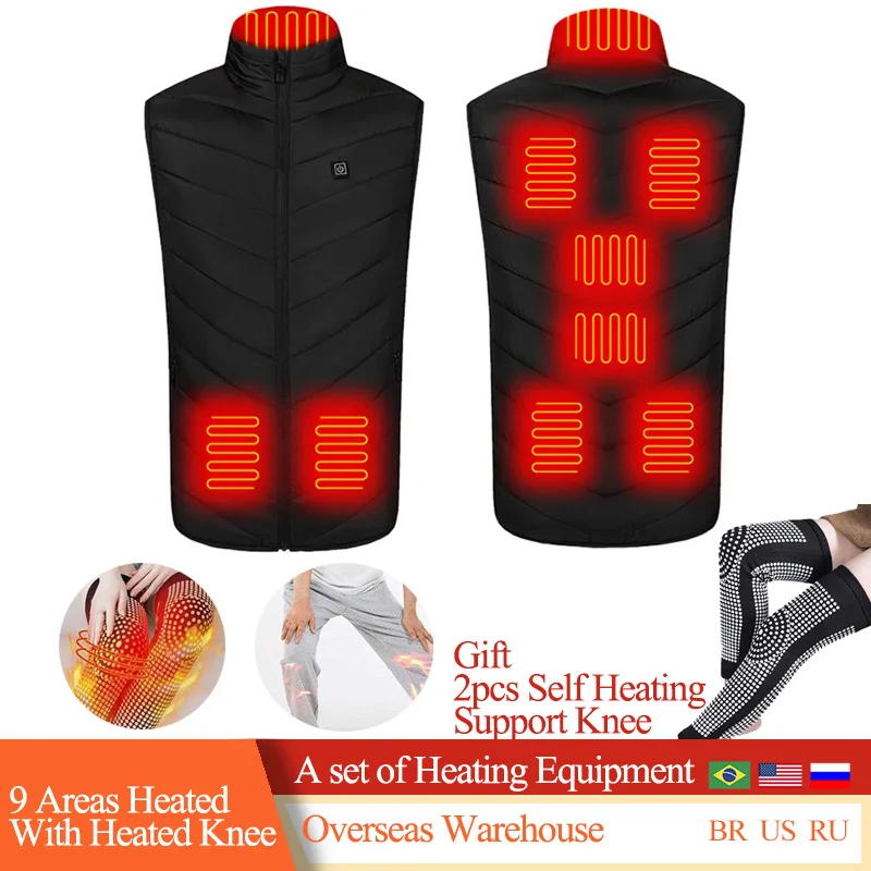 9pcs Heated Vest Fashion Jacket Men Winter Jacket Women Intelligent Usb ...
