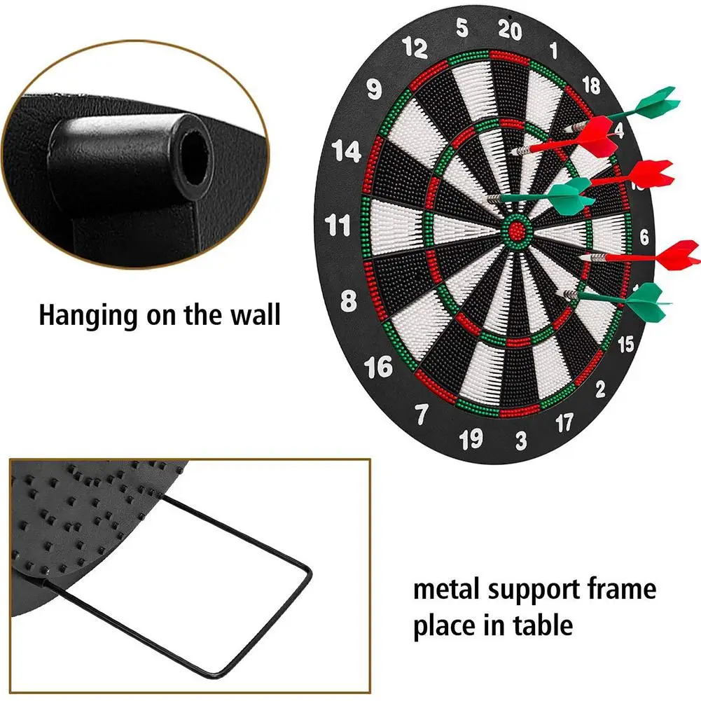 Steel Tip Dartboard Set Metal Dart Board With Rotating Number Ring Wall ...