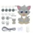 LOFCA Silicone Teether Wood Beads Set BPA Free DIY Baby Teething Necklace Toy Cartoon Koala ...