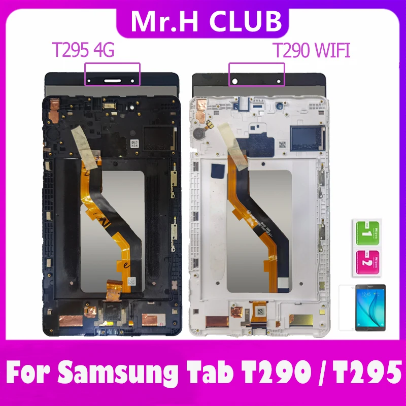삼성 갤럭시 탭 A 용 프레임 포함 T290 2019 SM T290 SM T295 T295 T290 LCD 디스플레이 터치 ...