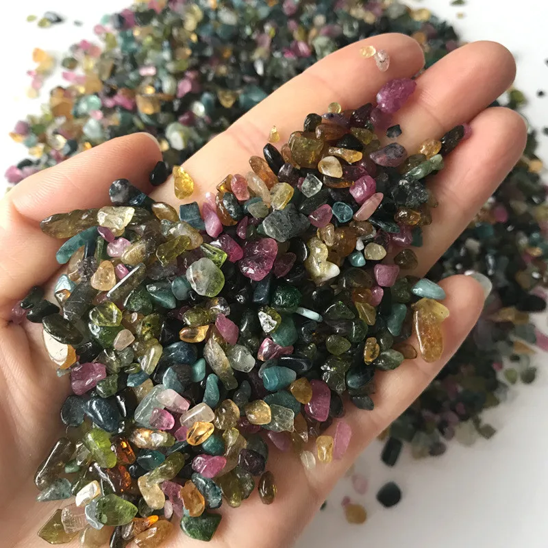 Wholesale-100g-2-Size-Natural-Rainbow-Tourmaline-Gravel-Polished ...