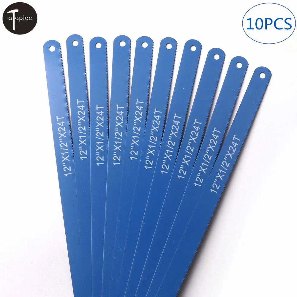 10Pcs Carbon Steel 12 Inch 24T 300mm Hacksaw Blades Metalworking Saw ...