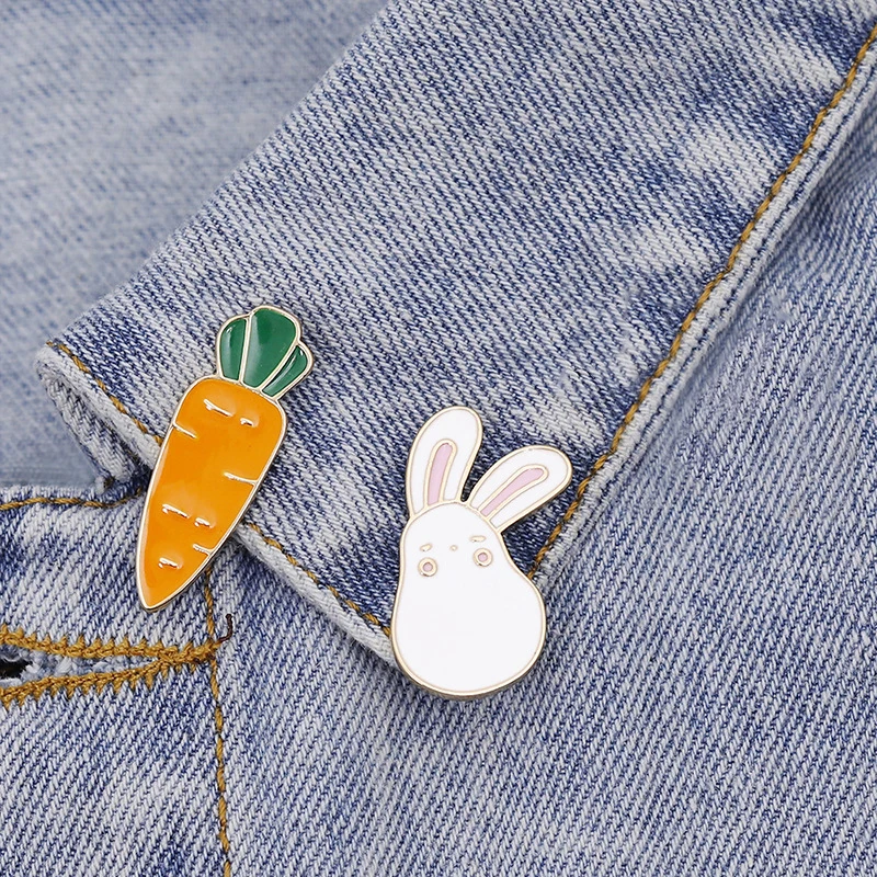 Rabbit-Carrot-Pins-Cartoon-Animal-Bunny-Vegetables-Brooches-For-Women ...